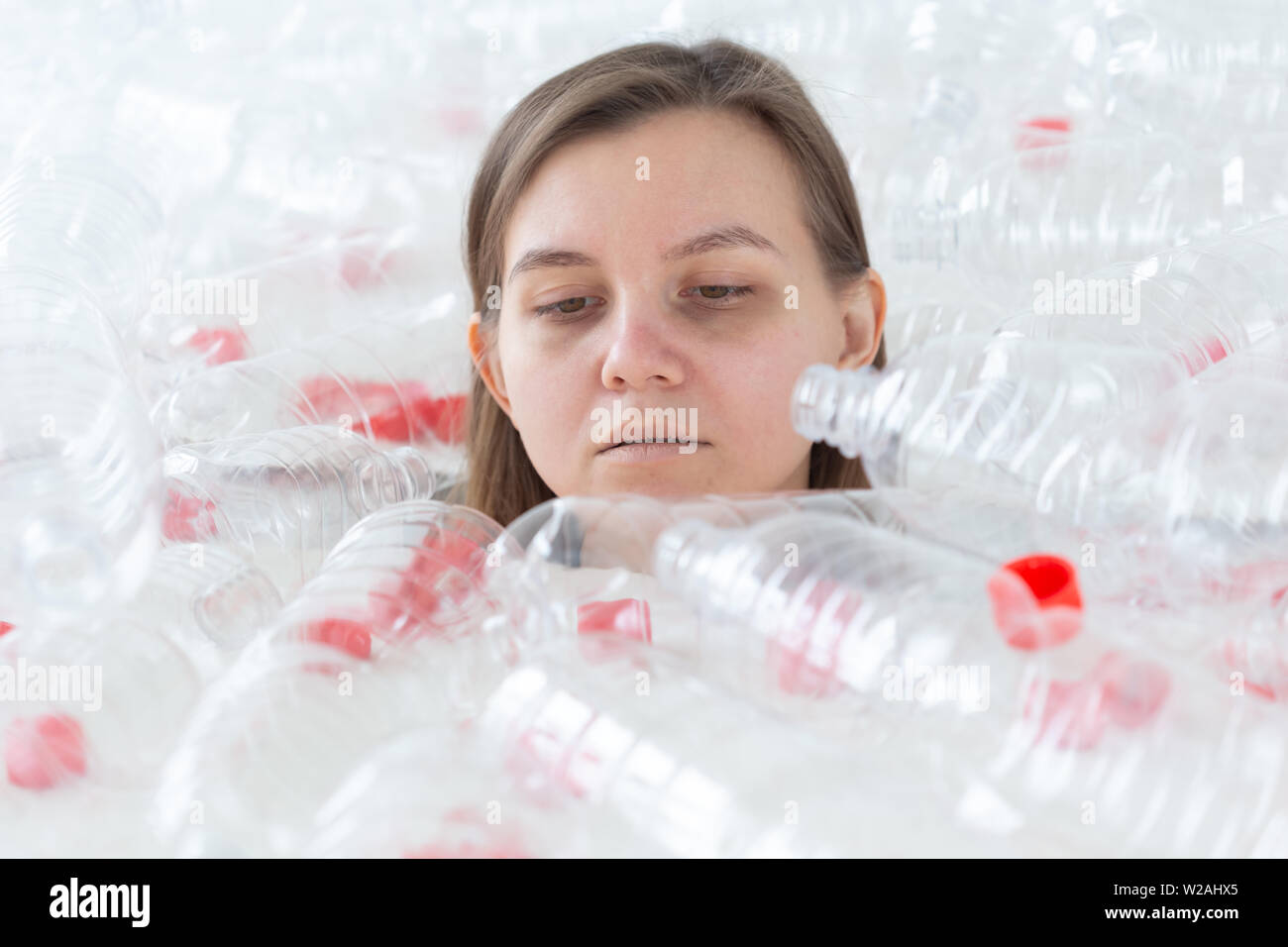 Environmental Protection, people and recyclable plastic concept ...