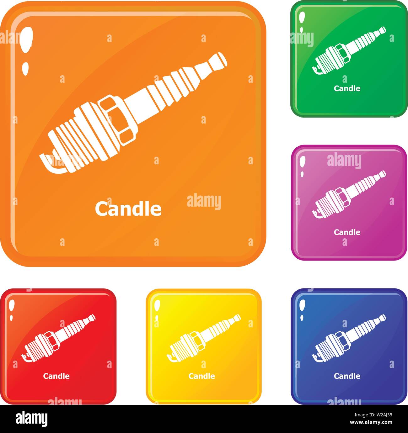 Candle icons set vector color Stock Vector Image & Art - Alamy
