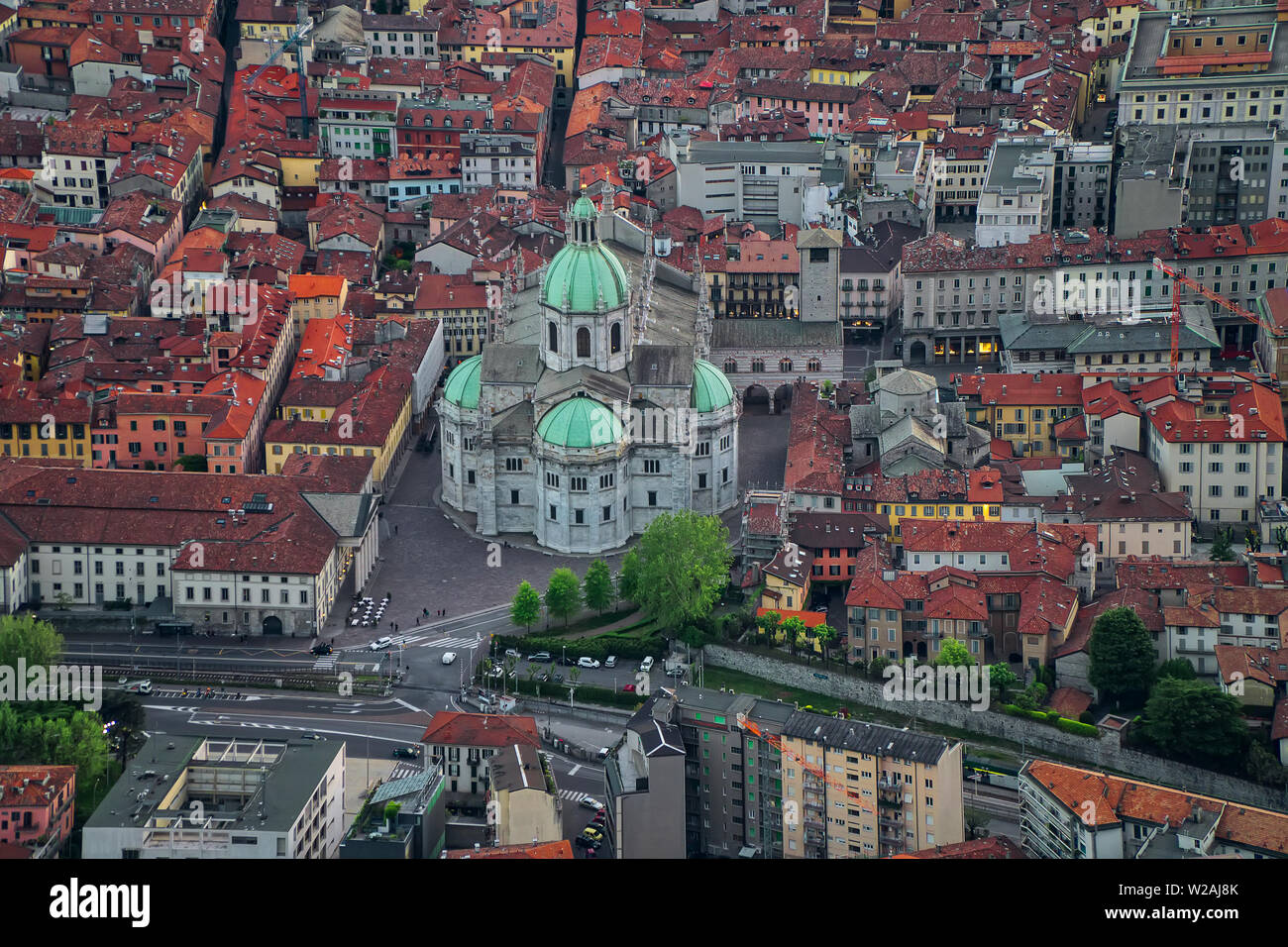 Beautiful view of Como town from Brunate mountain in Italy Stock Photo ...