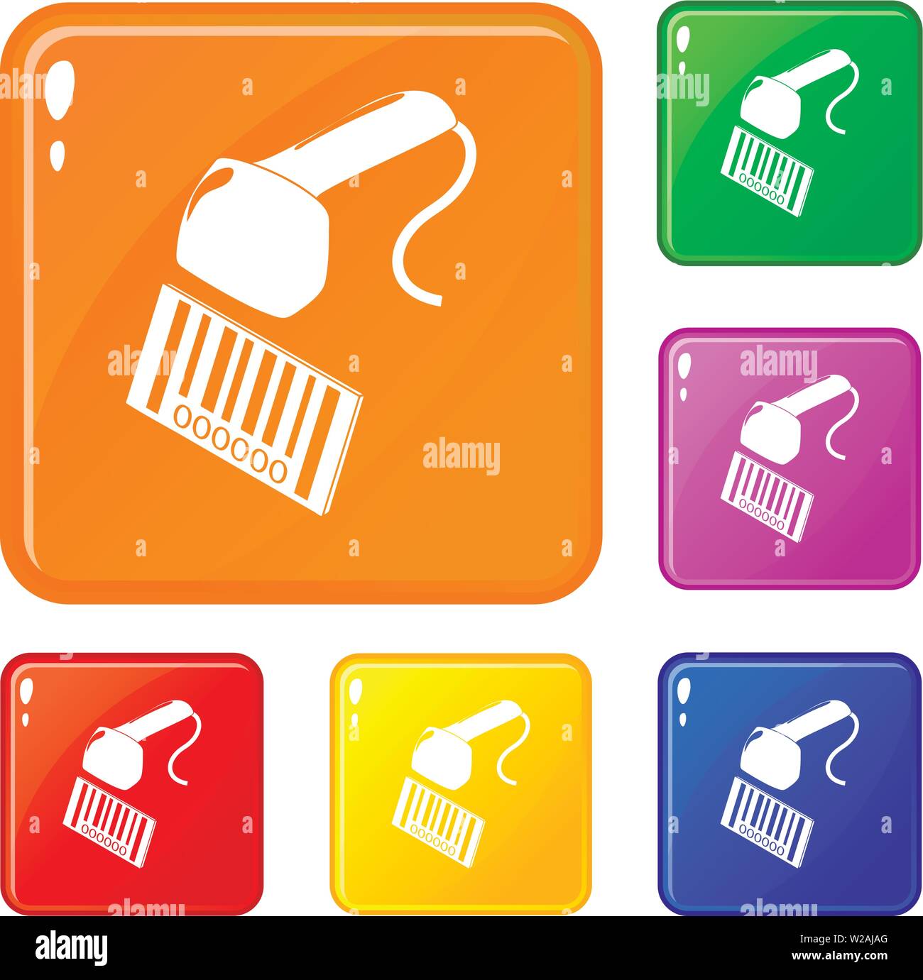 Market code scanner icons set vector color Stock Vector Image & Art - Alamy