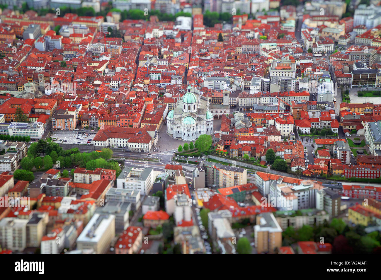 Beautiful view of Como town from Brunate mountain in Italy Stock Photo ...