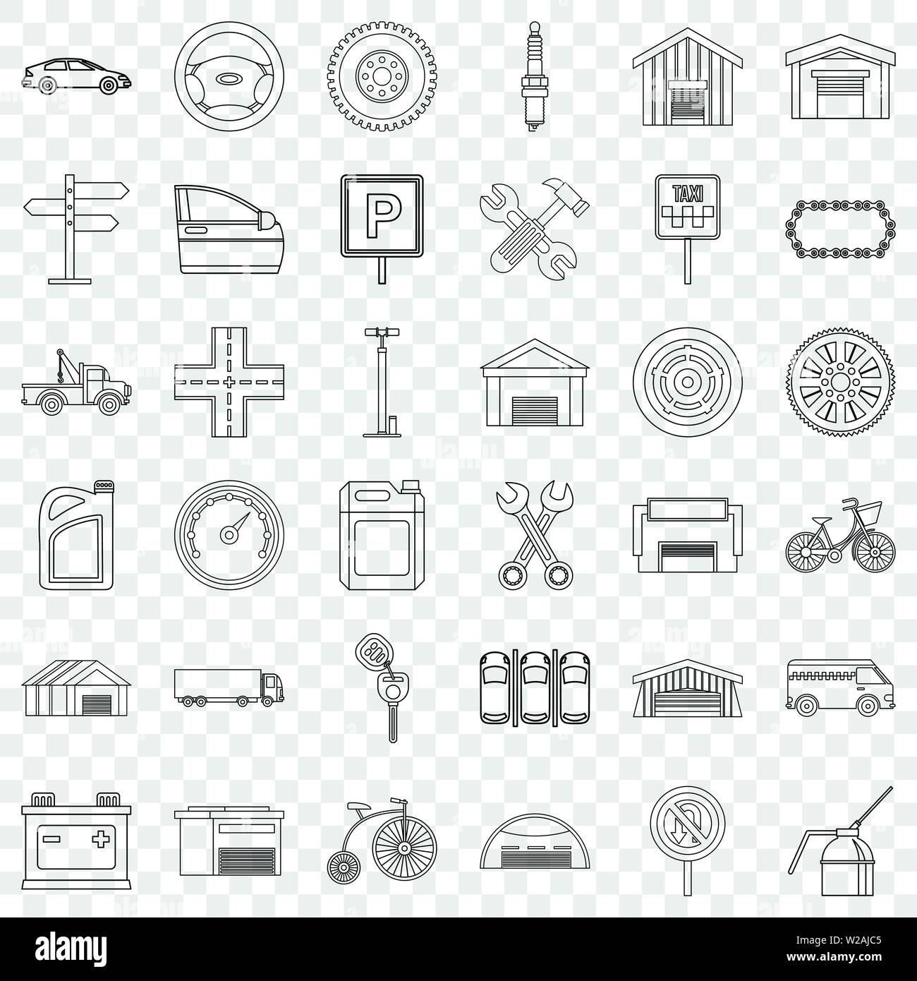 Repair icons set, outline style Stock Vector Image & Art - Alamy