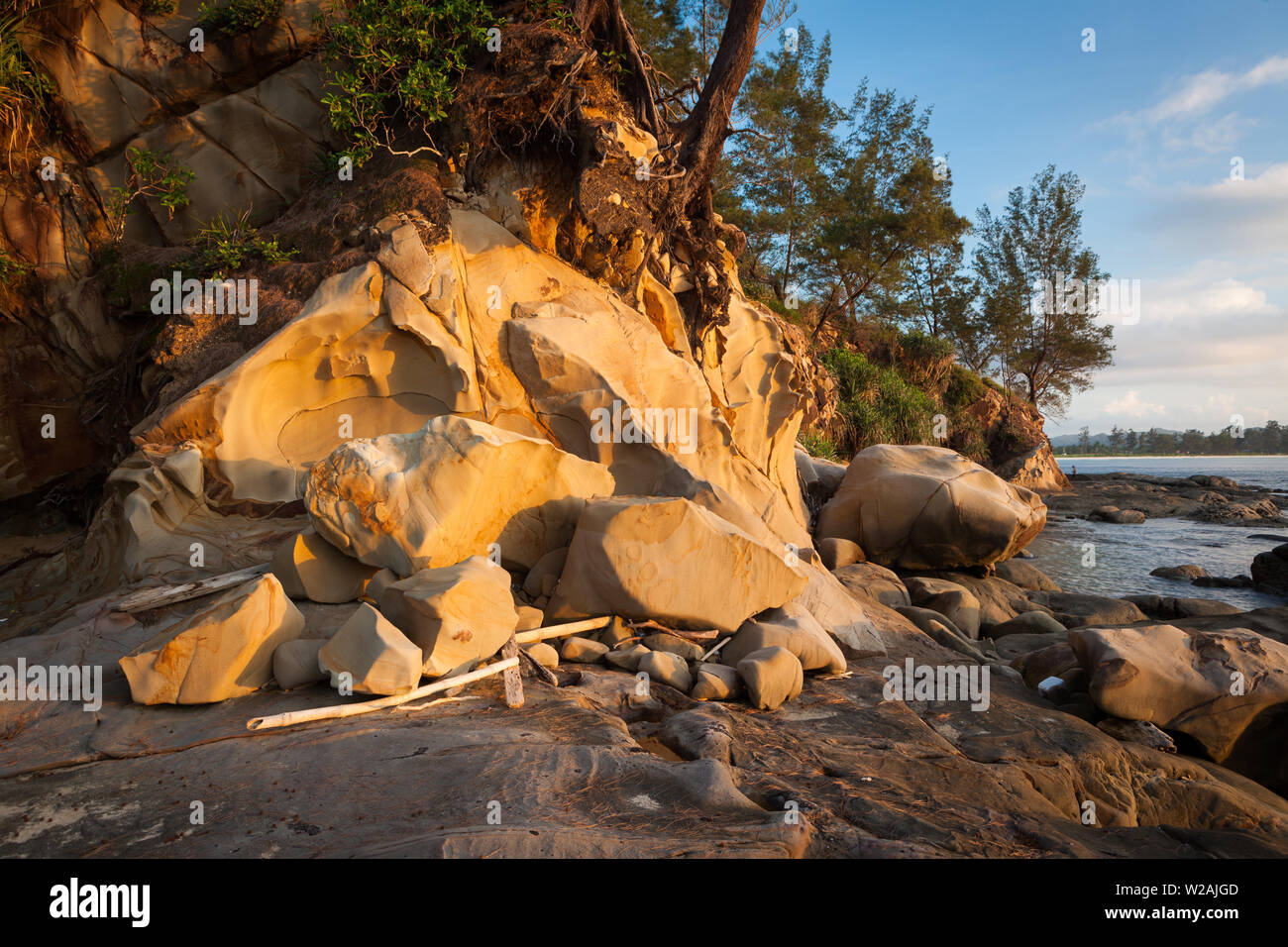 Rock formations at beach in tip of Borneo Stock Photo - Alamy