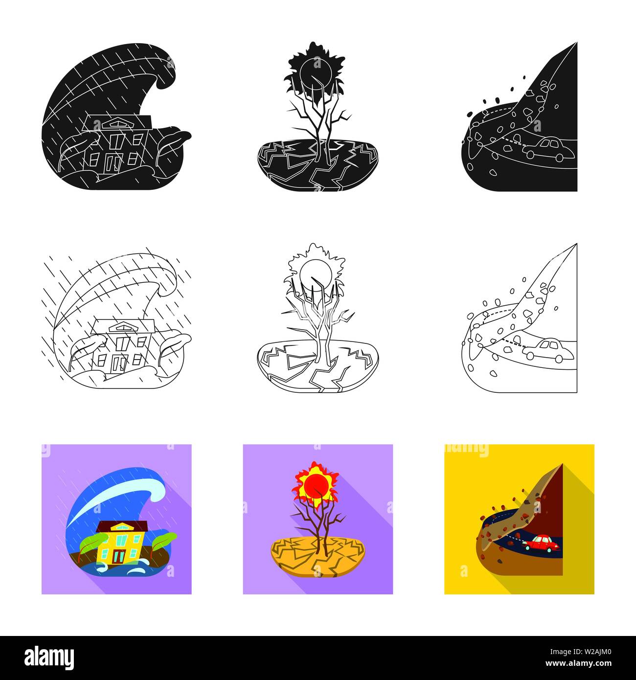 Vector design of weather and distress logo. Collection of weather and ...