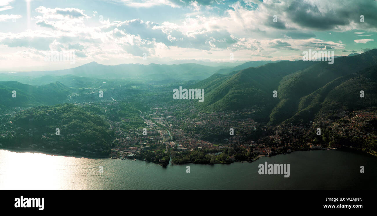 Aerial town view from brunate hi-res stock photography and images - Alamy