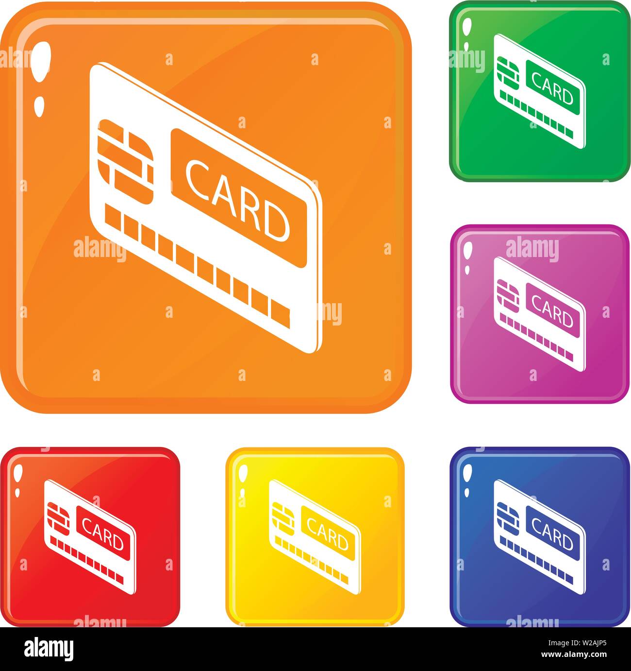 Credit card icons set vector color Stock Vector Image & Art - Alamy