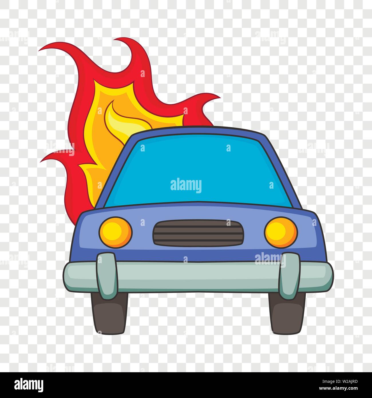 Burning car icon, cartoon style Stock Vector Image & Art - Alamy