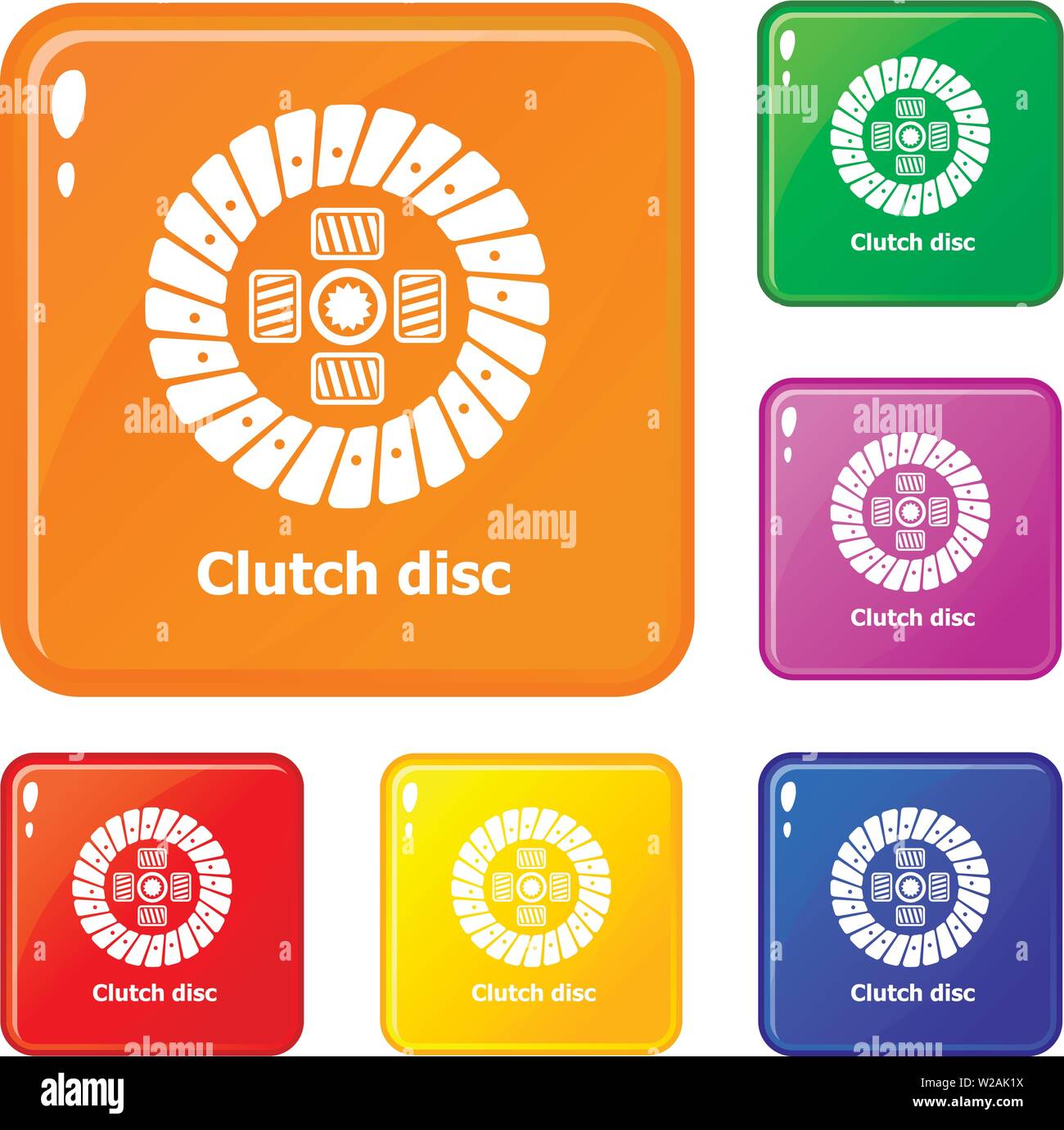 Clutch disc icons set vector color Stock Vector Image & Art - Alamy