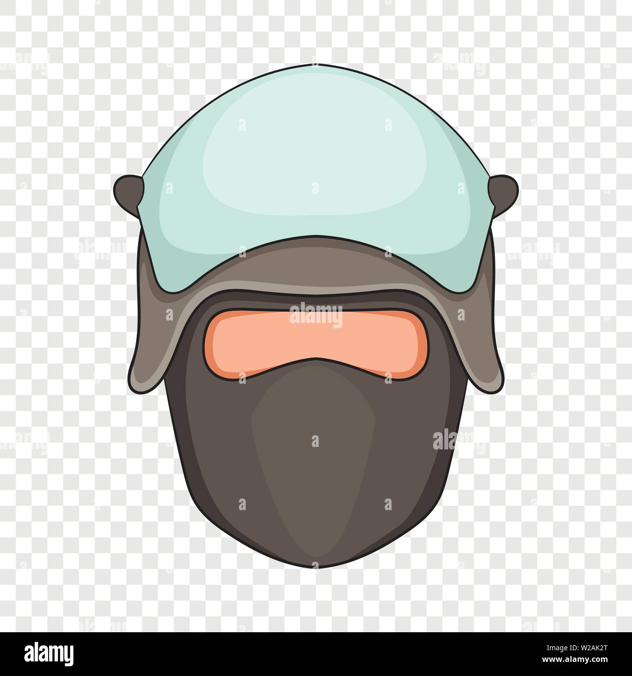 Policeman head in a face mask icon, cartoon style Stock Vector Image ...