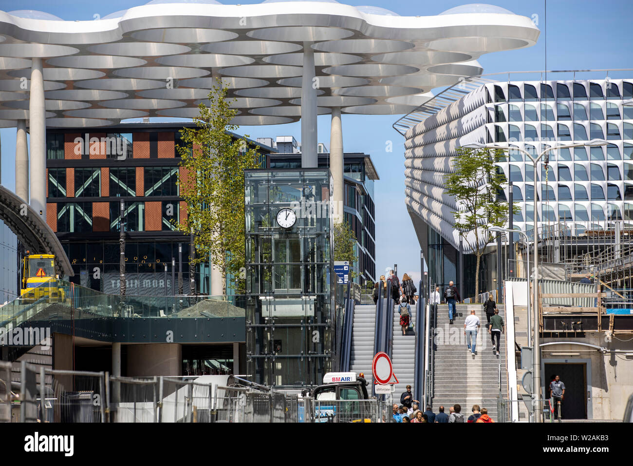 Utrecht, the Netherlands, station forecourt, Stationsplein, with a ...