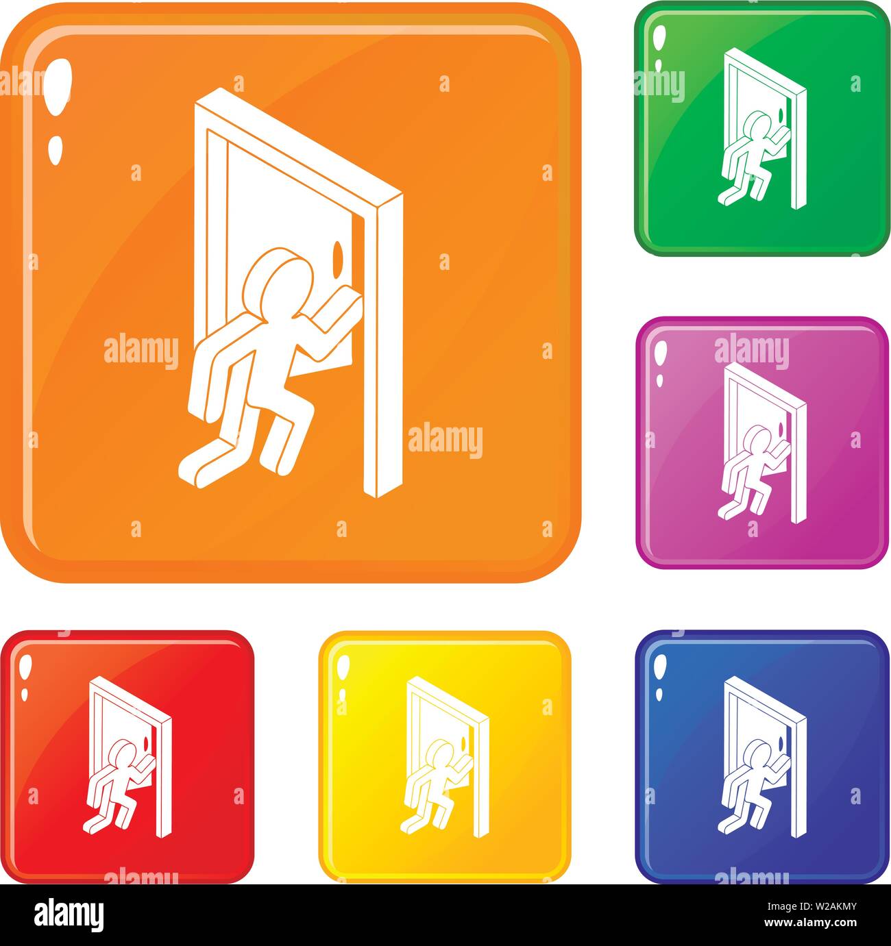 Market exit icons set vector color Stock Vector Image & Art - Alamy