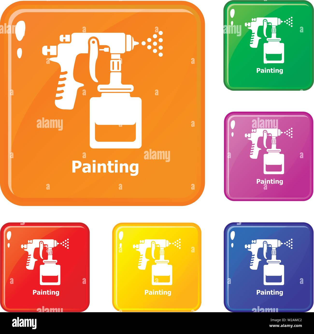 Spray gun icons set vector color Stock Vector Image & Art - Alamy