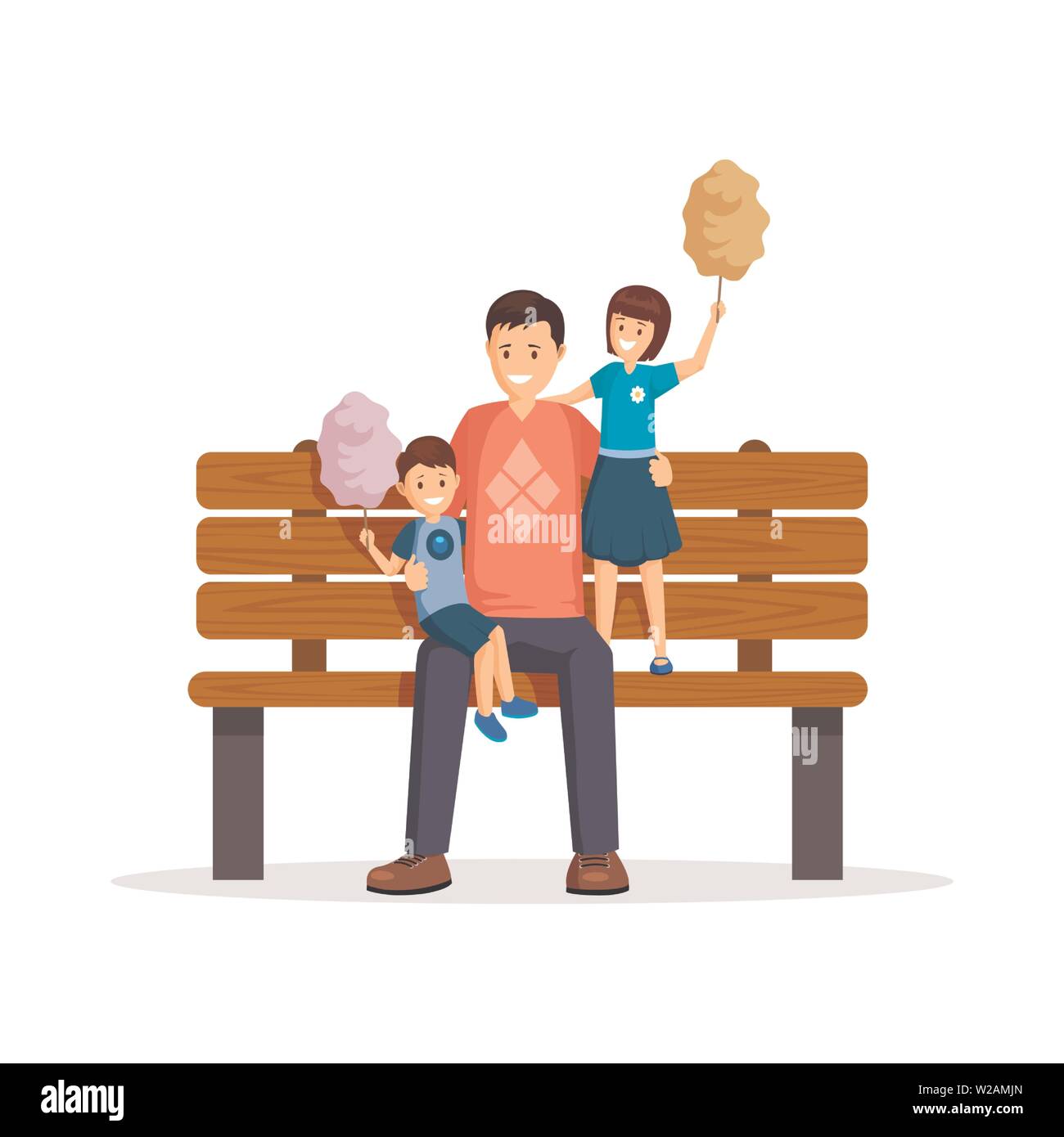 Little Girl Bench Stock Vector Images - Alamy