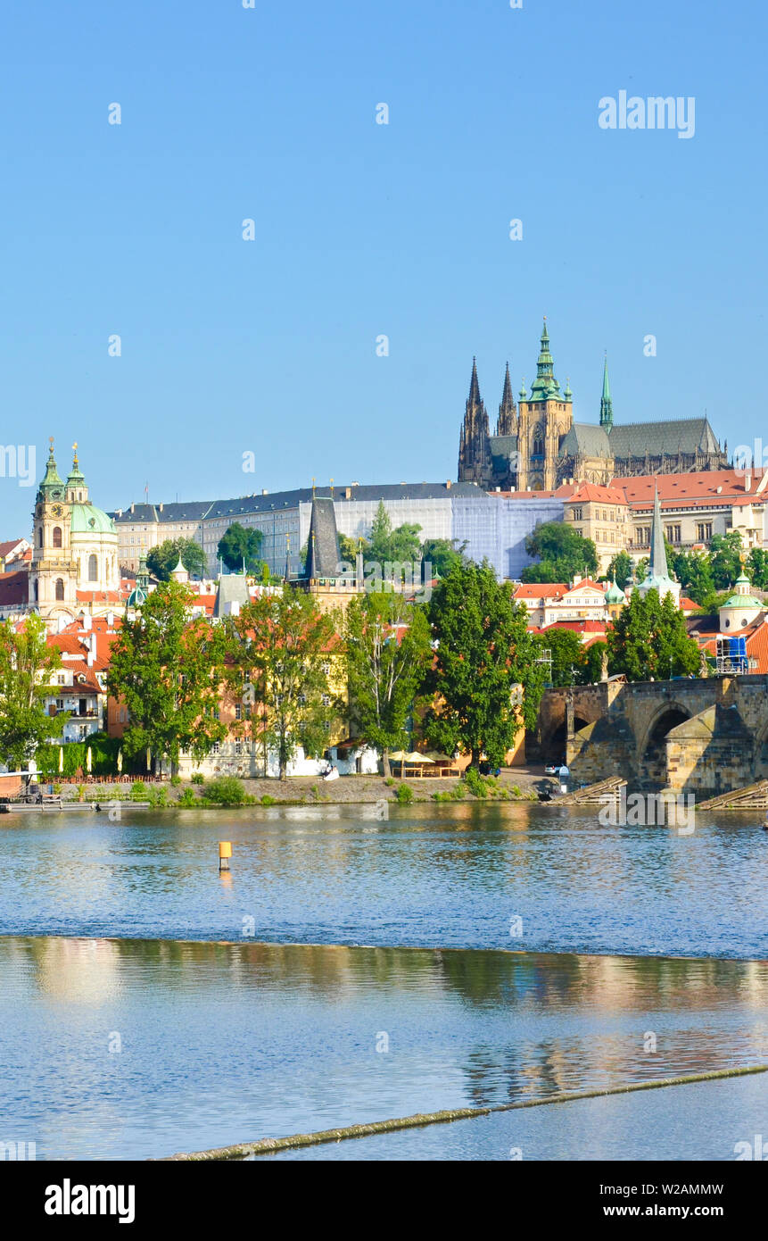 Amazing skyline of Prague, Bohemia, Czech Republic with dominant Prague ...