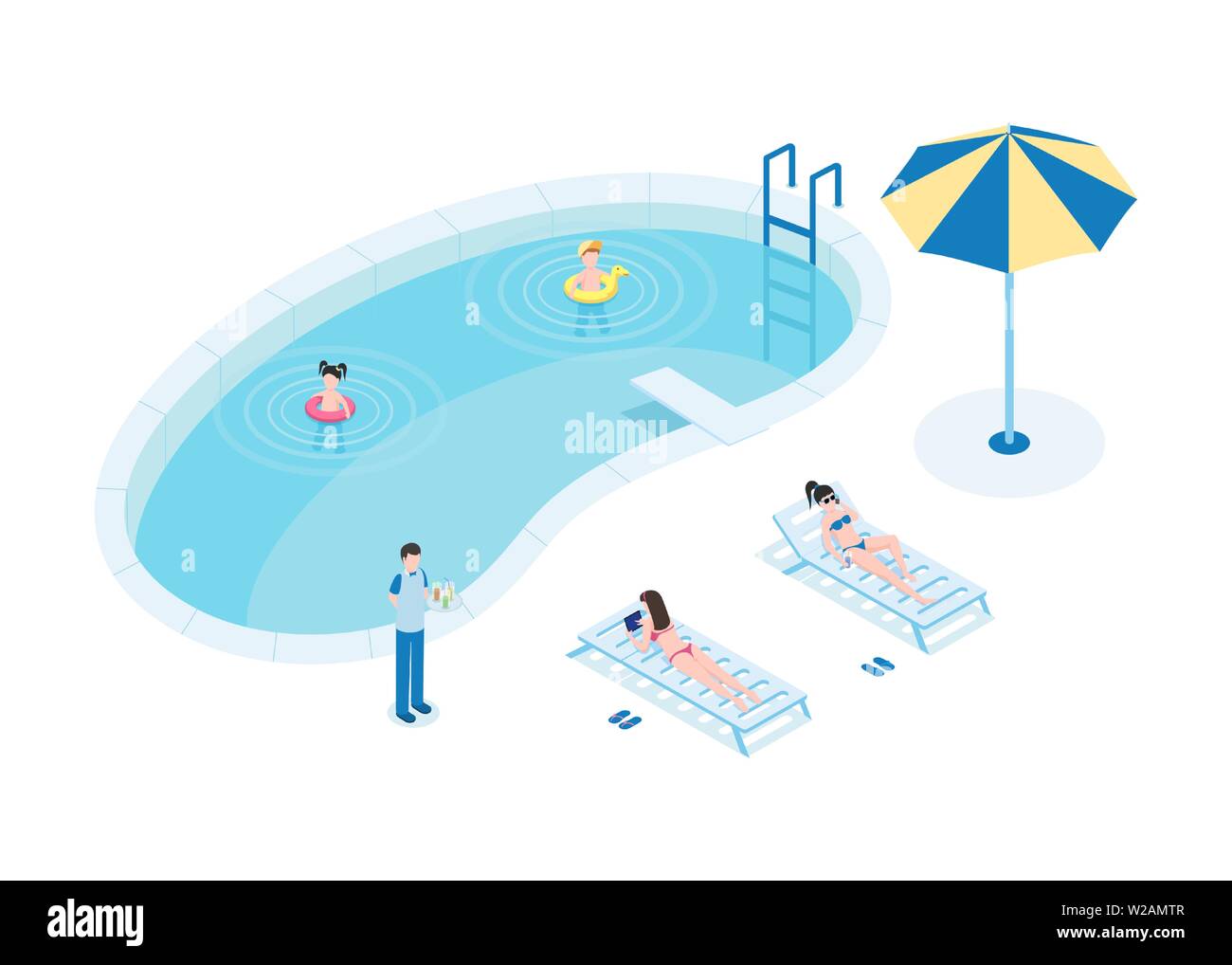 Mothers swimming pool Stock Vector Images - Alamy
