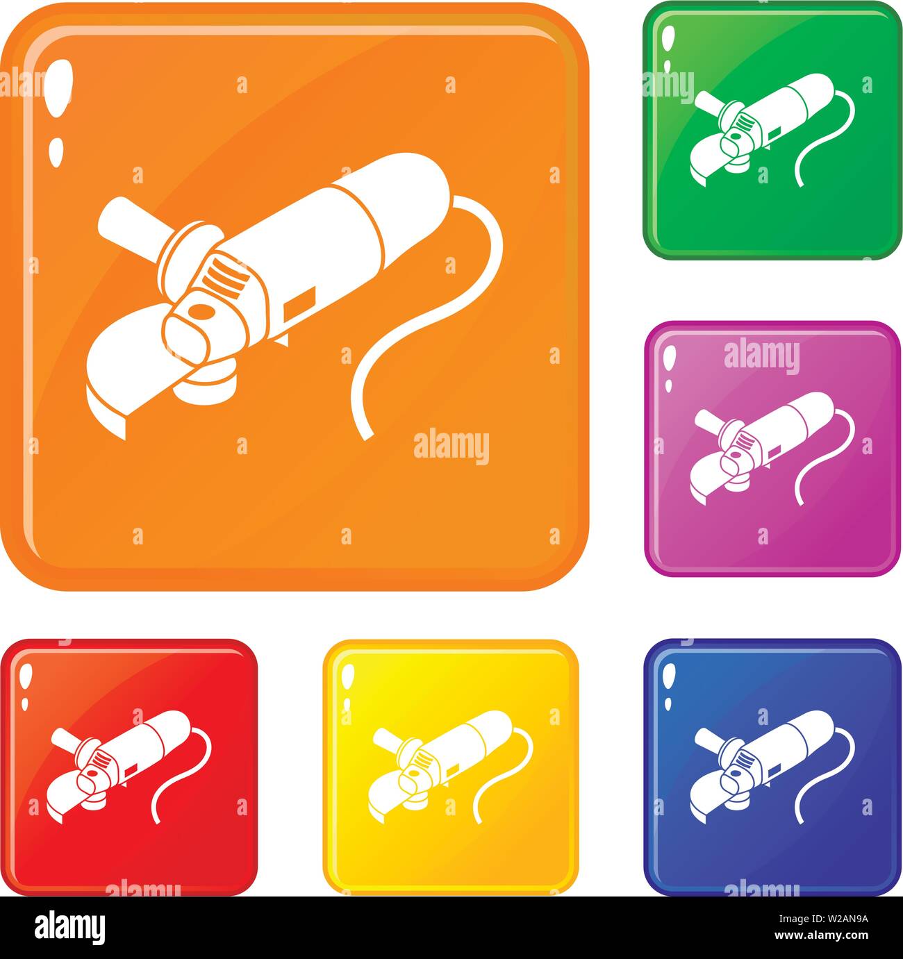 Angle grinder icons set vector color Stock Vector Image & Art - Alamy