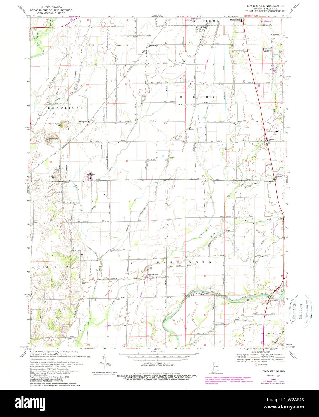USGS TOPO Map Indiana IN Lewis Creek 156039 1968 24000 Restoration ...