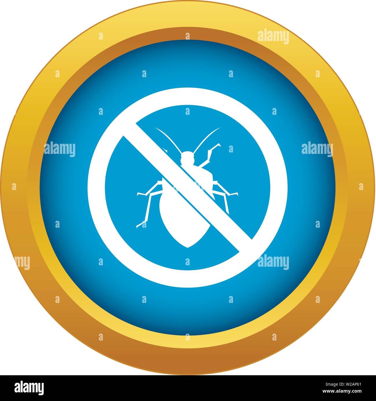 No bug sign icon blue vector isolated Stock Vector Image & Art - Alamy