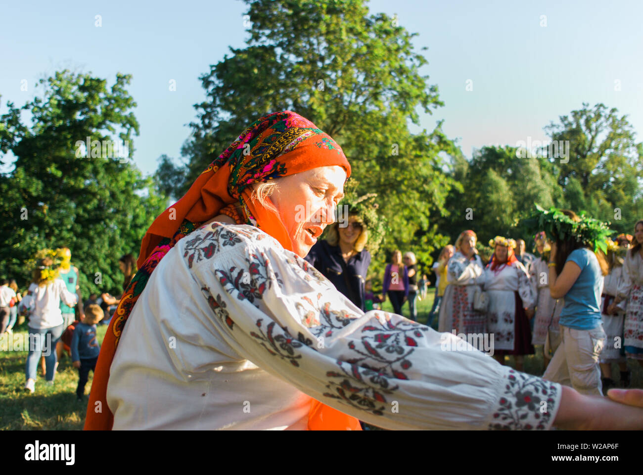 KIEV, UKRAINE - Jul 6, 2019. Slavic celebrations of Ivana Kupala ...