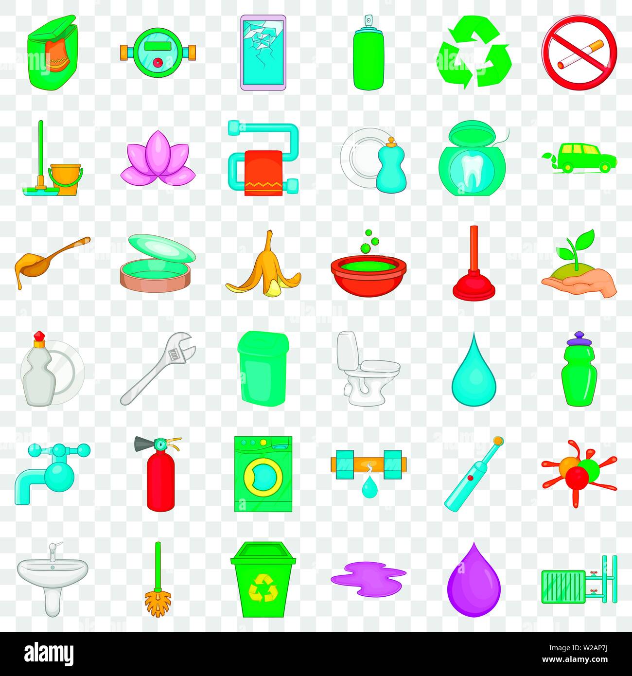 Recycle icons set, cartoon style Stock Vector Image & Art - Alamy