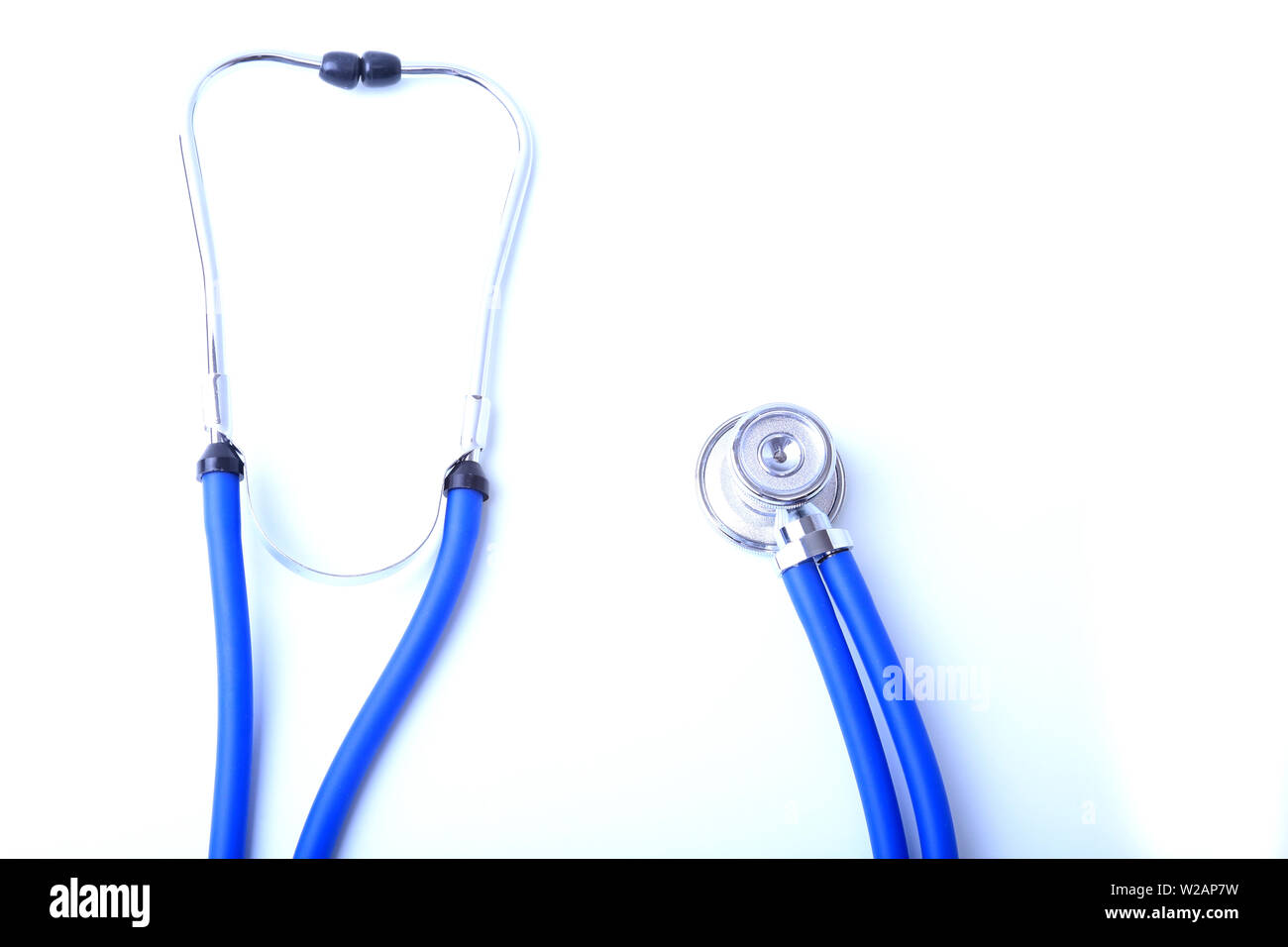 Medical blue stethoscope isolated on white background Stock Photo - Alamy