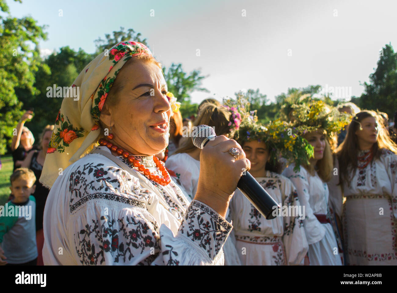 KIEV, UKRAINE - Jul 6, 2019. Slavic celebrations of Ivana Kupala ...