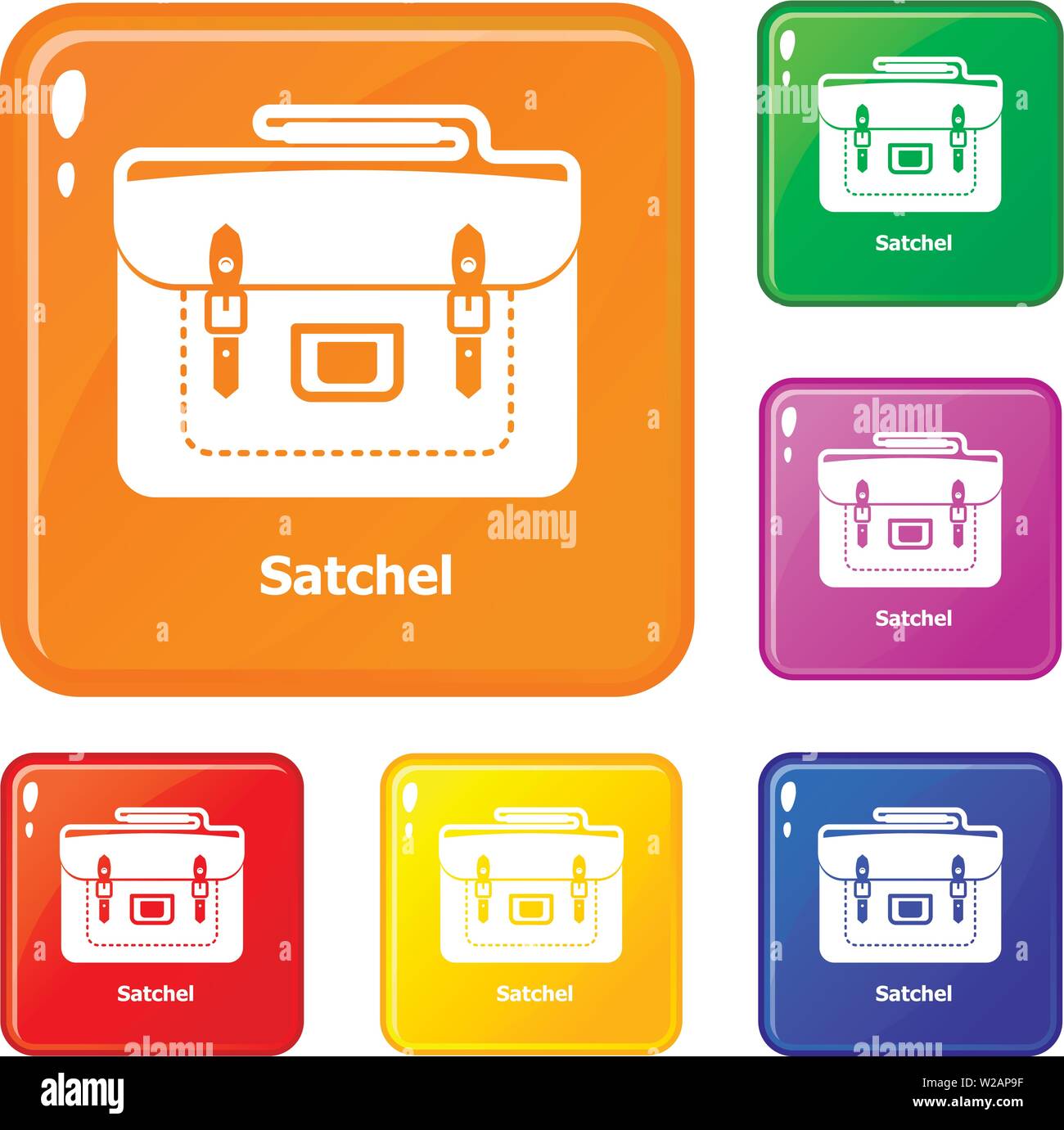 Satchel bag icons set vector color Stock Vector Image & Art - Alamy