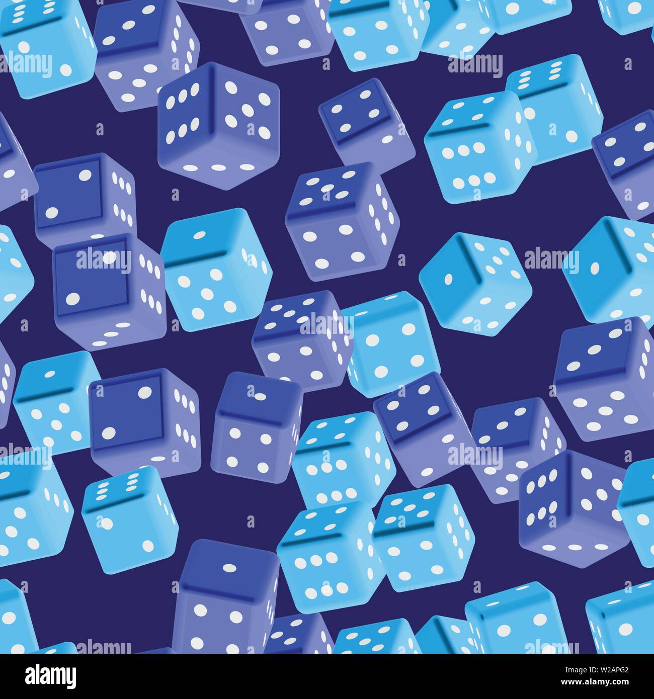 Blue Dice Seamless Pattern, 3D Illustration Stock Vector Image & Art ...