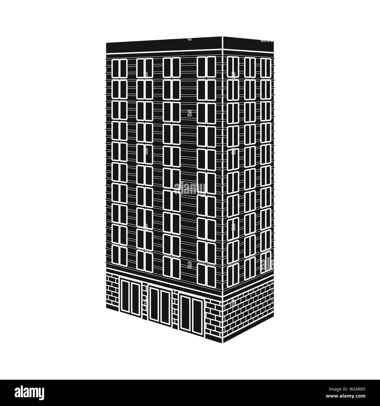 Vector illustration of office and skyscraper sign. Set of office and ...