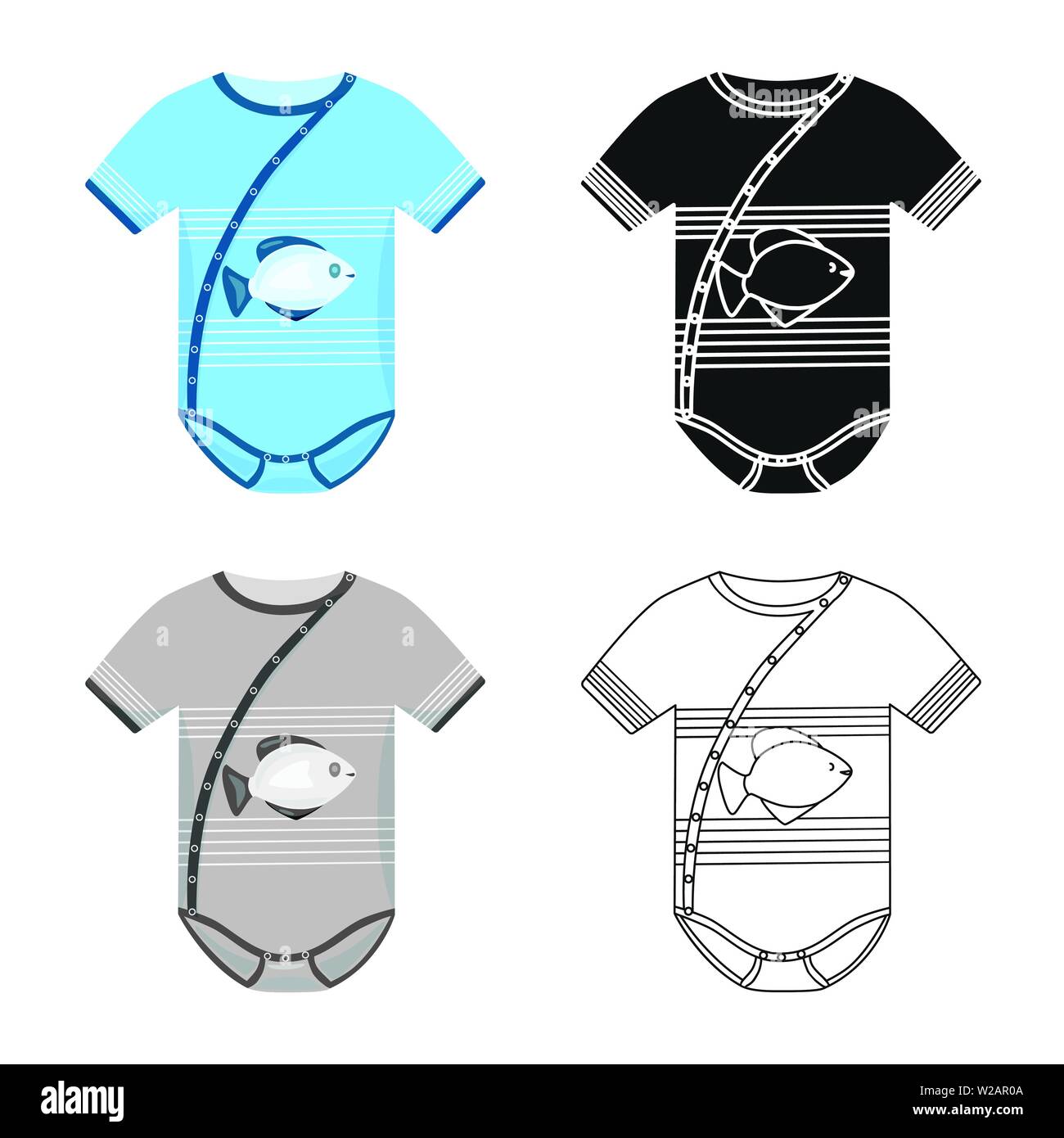 Isolated object of bodysuit and romper logo. Set of bodysuit and ...