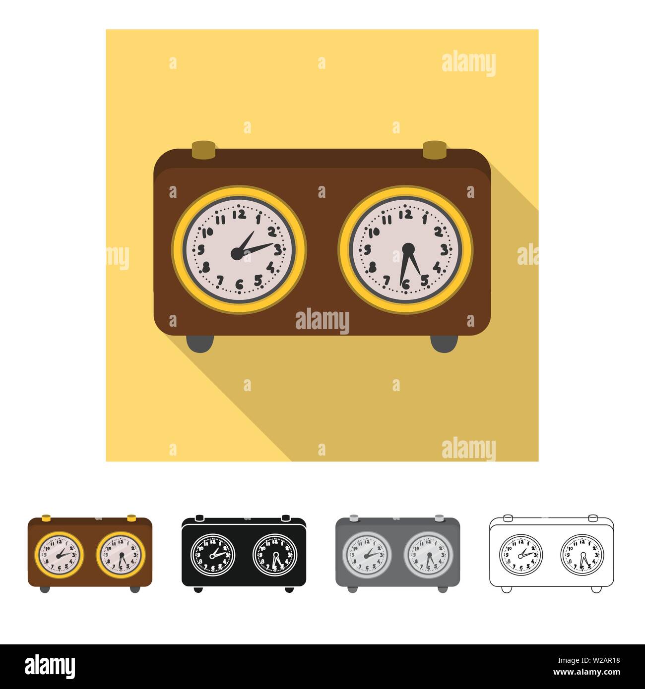 Isolated object of clock and timer sign. Set of clock and checkmate ...