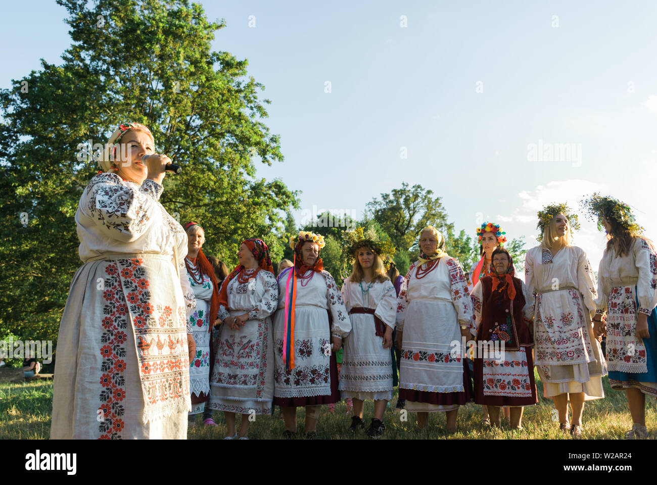 KIEV, UKRAINE - Jul 6, 2019. Slavic celebrations of Ivana Kupala ...