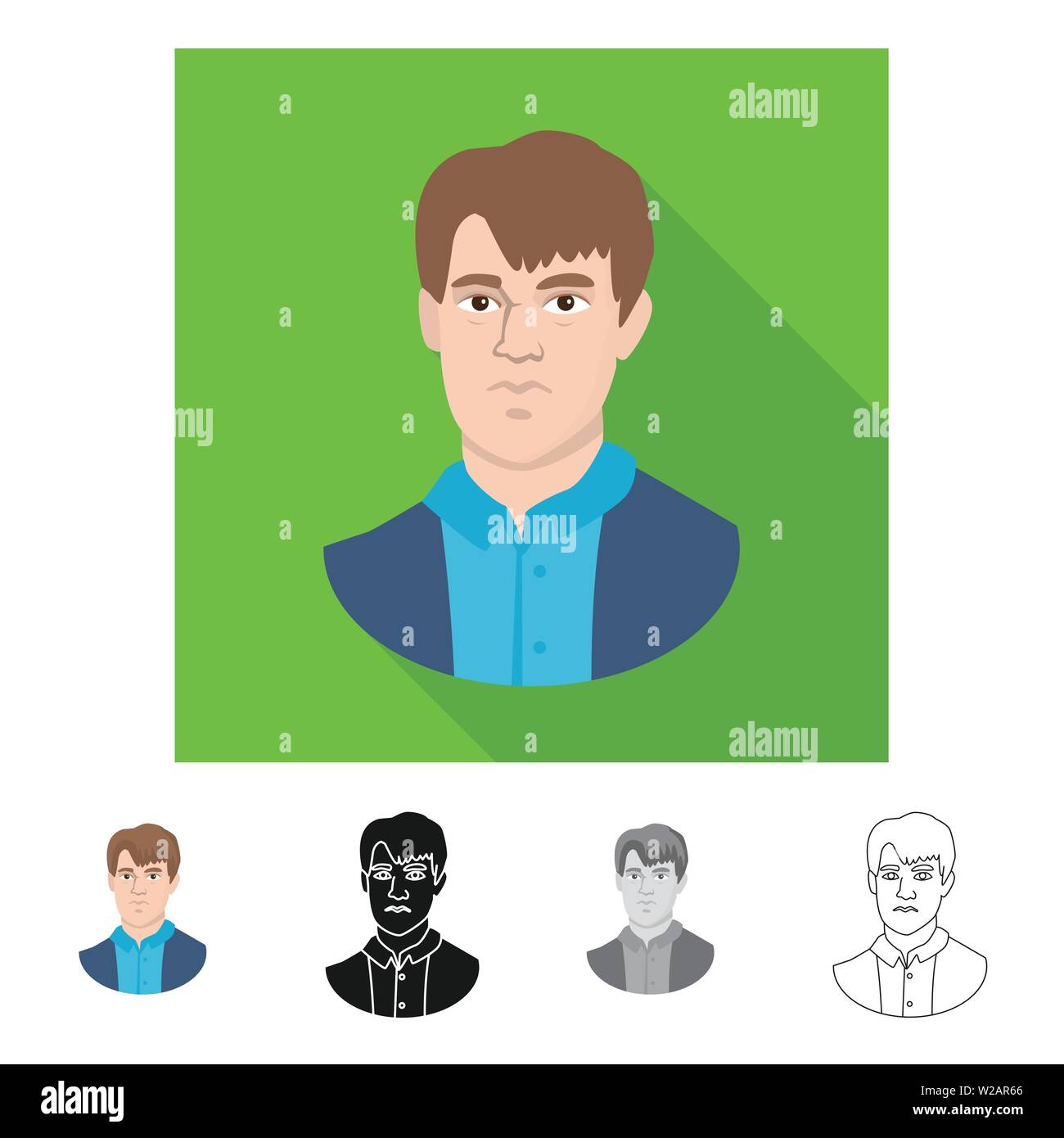 Vector illustration of man and face logo. Set of man and young stock ...