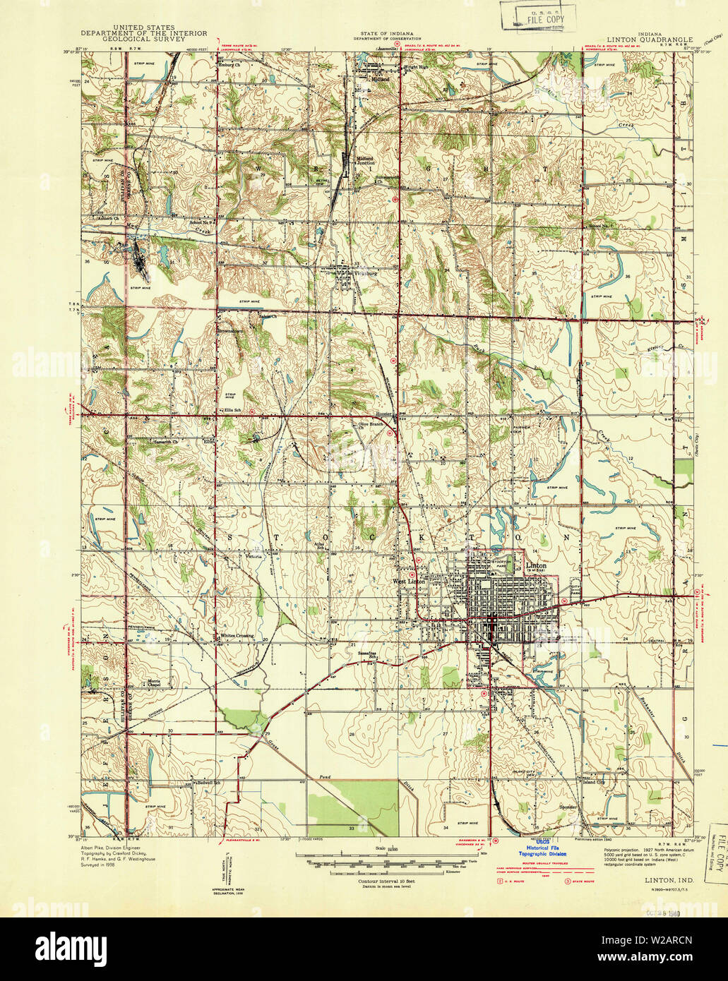 Linton indiana map hi-res stock photography and images - Alamy