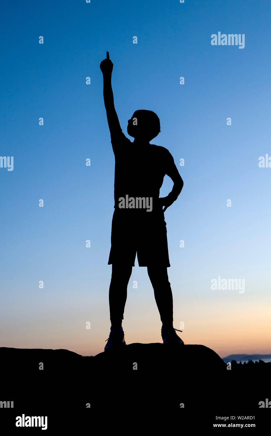 Colorful people pointing in sky hi-res stock photography and images - Alamy