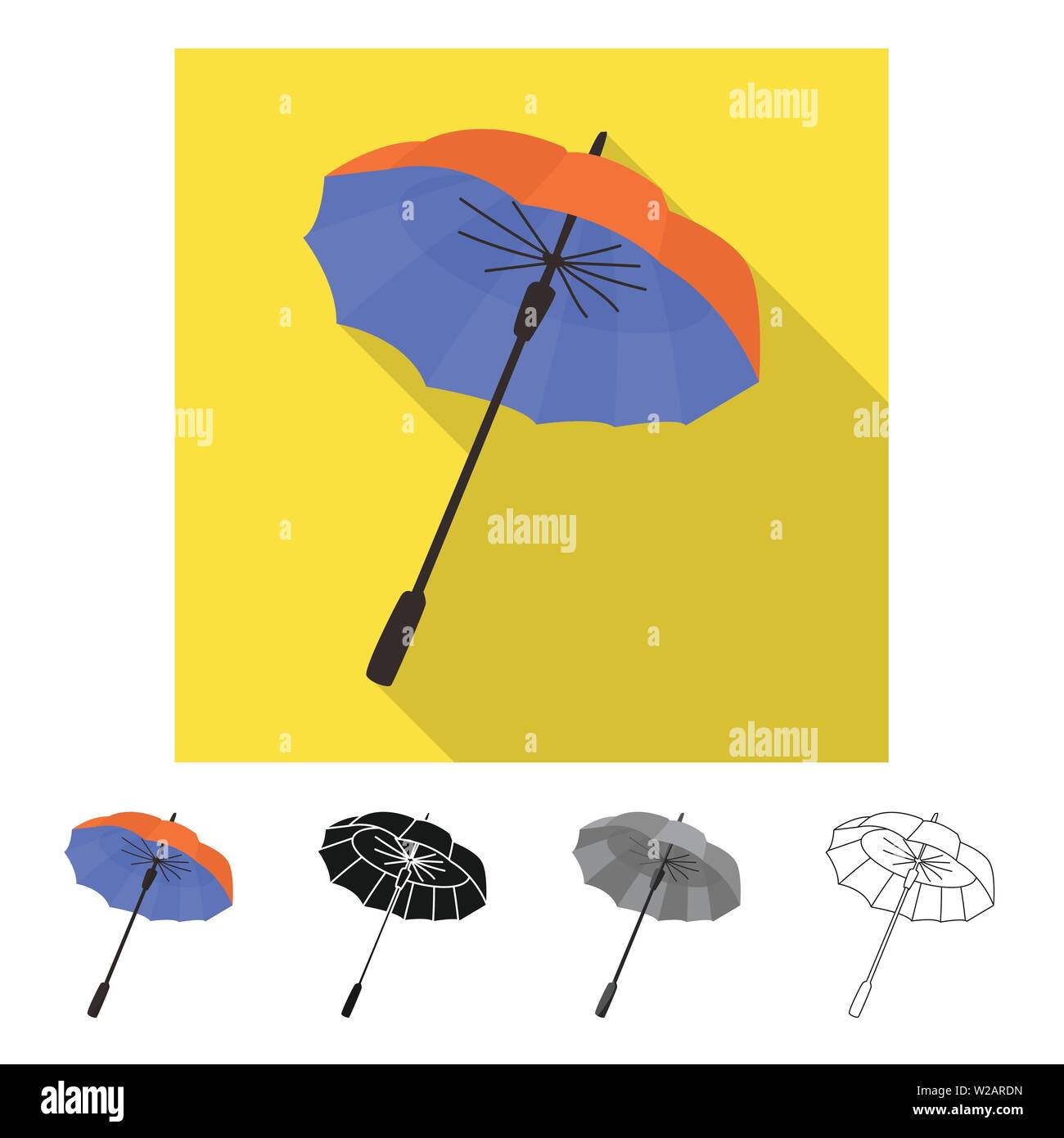 Vector illustration of parasol and spring symbol. Collection of parasol ...