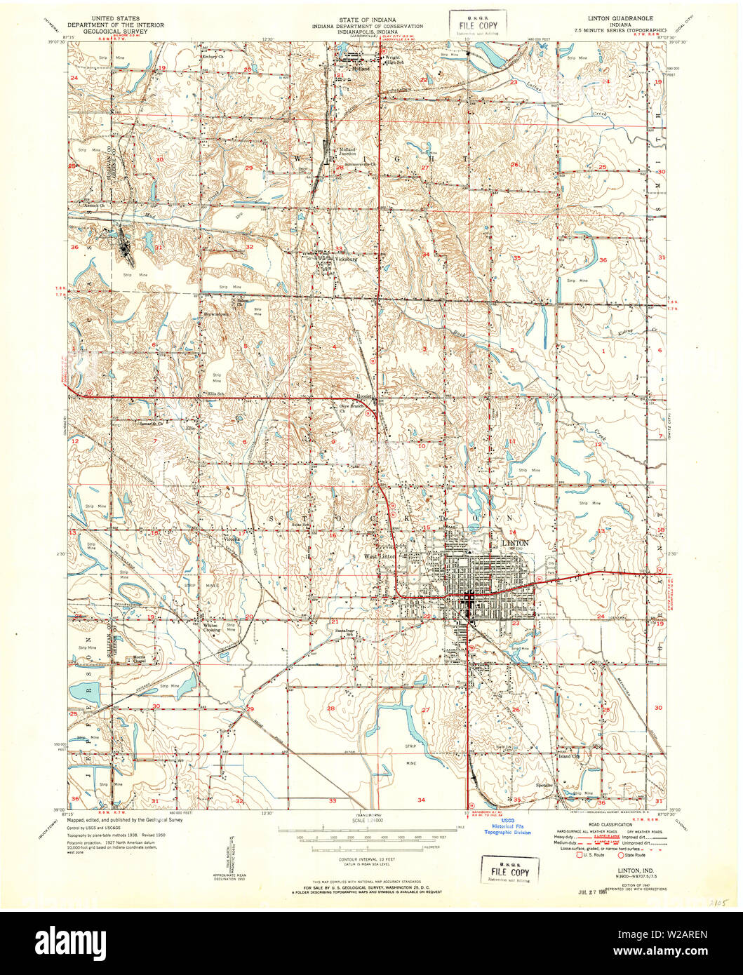 Linton indiana map hi-res stock photography and images - Alamy