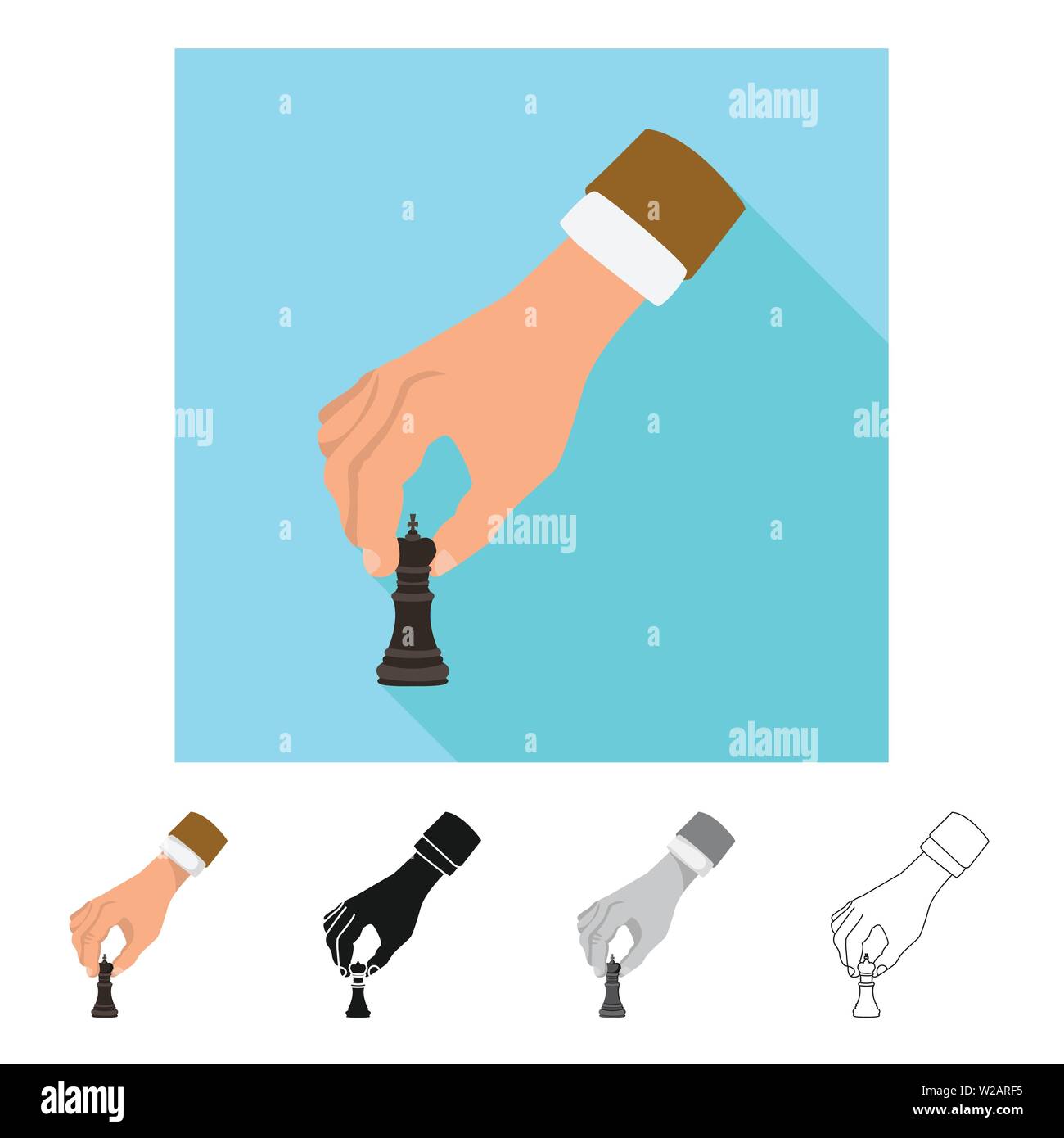 Vector design of hand and king icon. Set of hand and business stock ...
