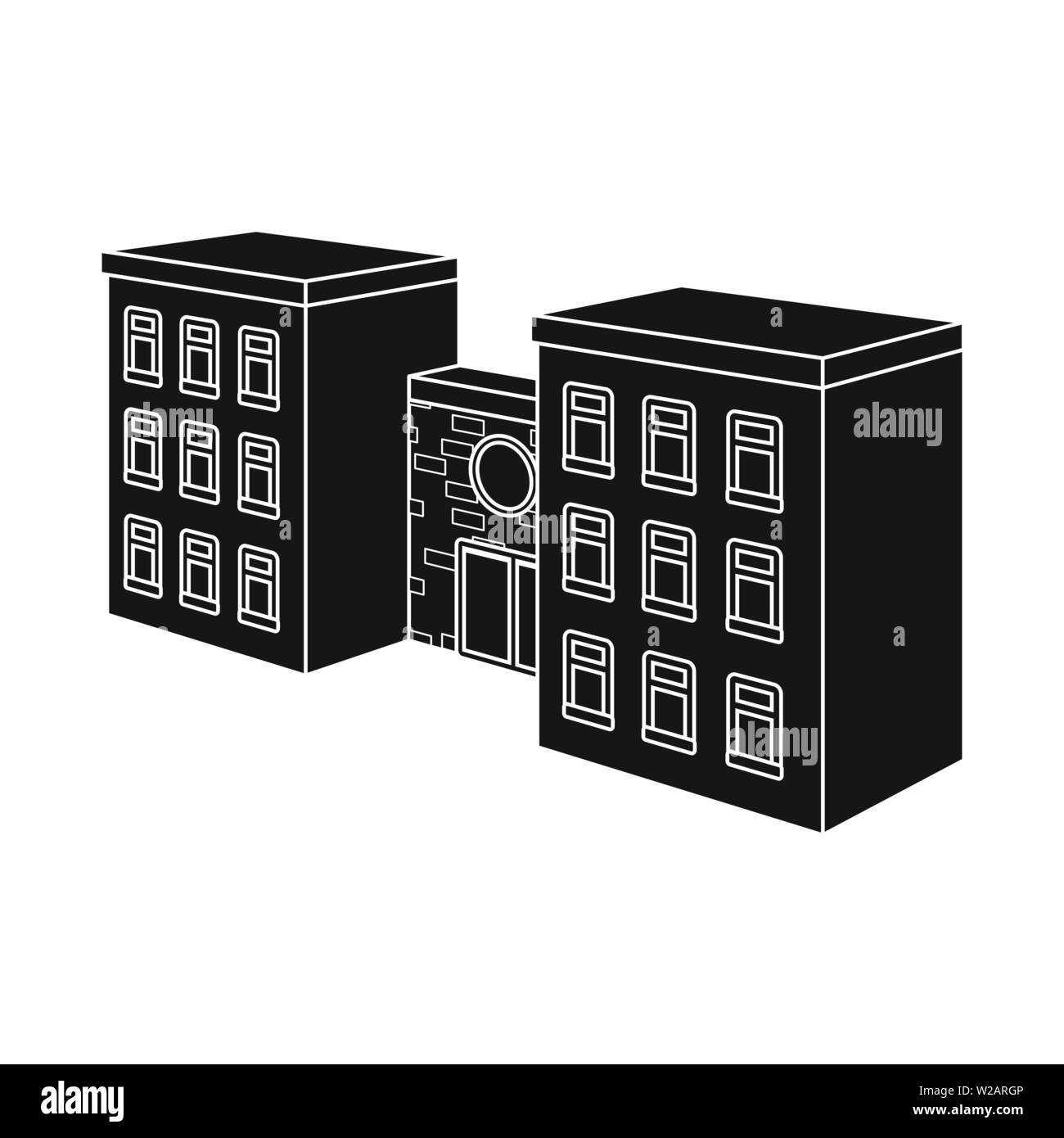 Vector illustration of hospital and house icon. Collection of hospital ...