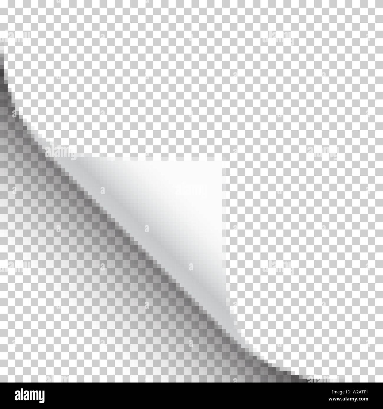 Curled page corner with shadow on transparent background. Blank sheet ...