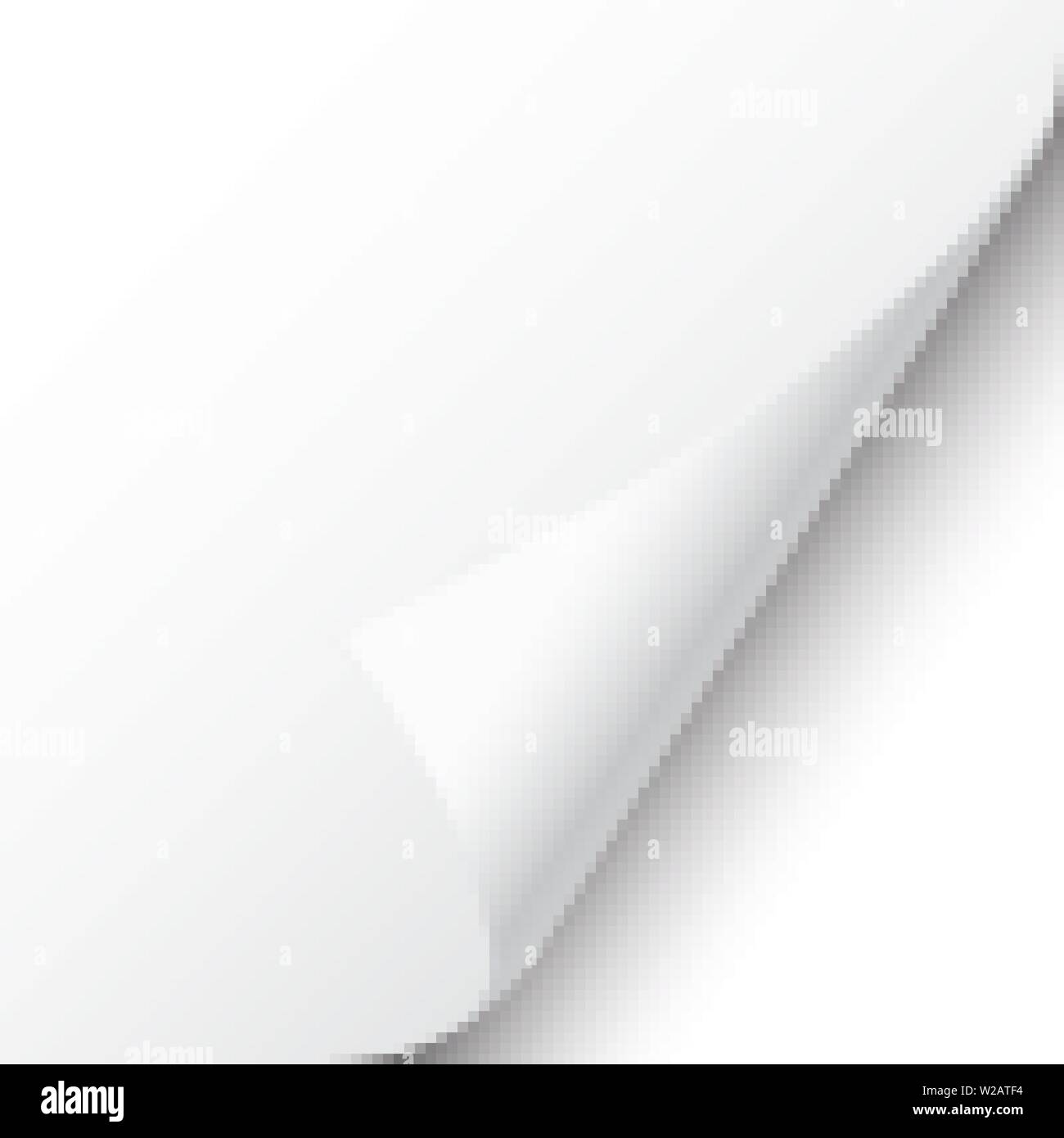 Curled page corner with shadow on white background. Blank sheet of ...