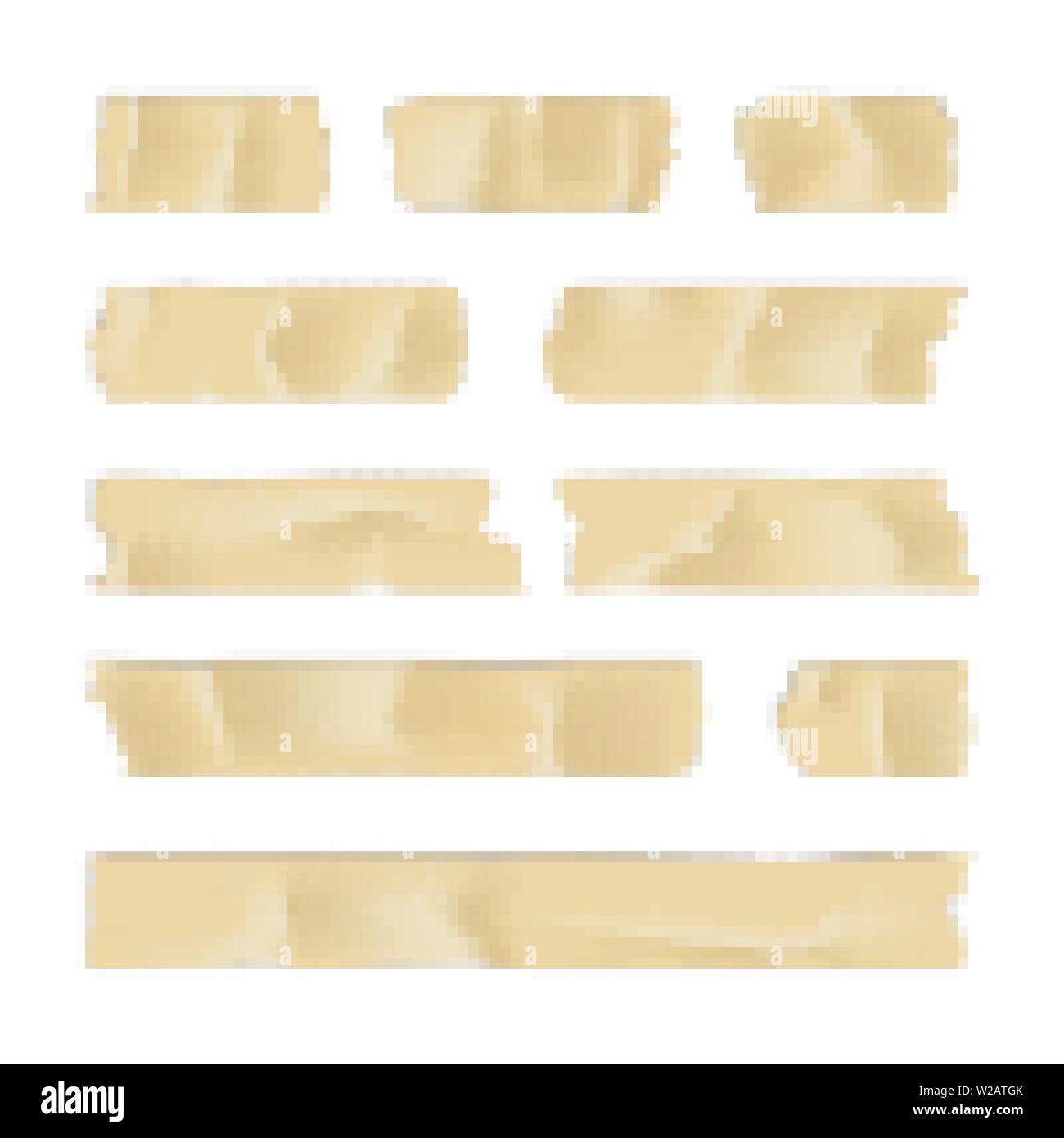 Adhesive tape set. Sticky paper strip isolated on white background ...