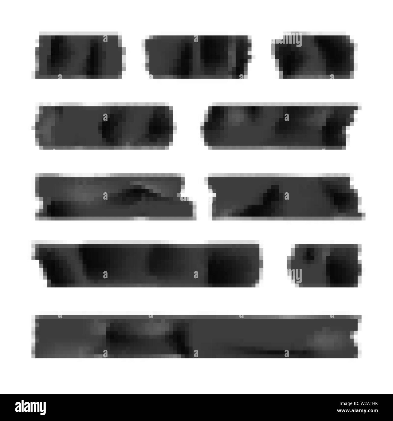 Adhesive tape set. Sticky paper strip isolated on white background ...