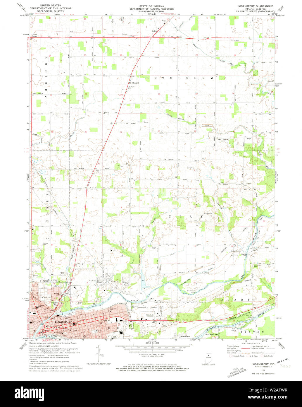 Map of logansport Cut Out Stock Images & Pictures - Alamy
