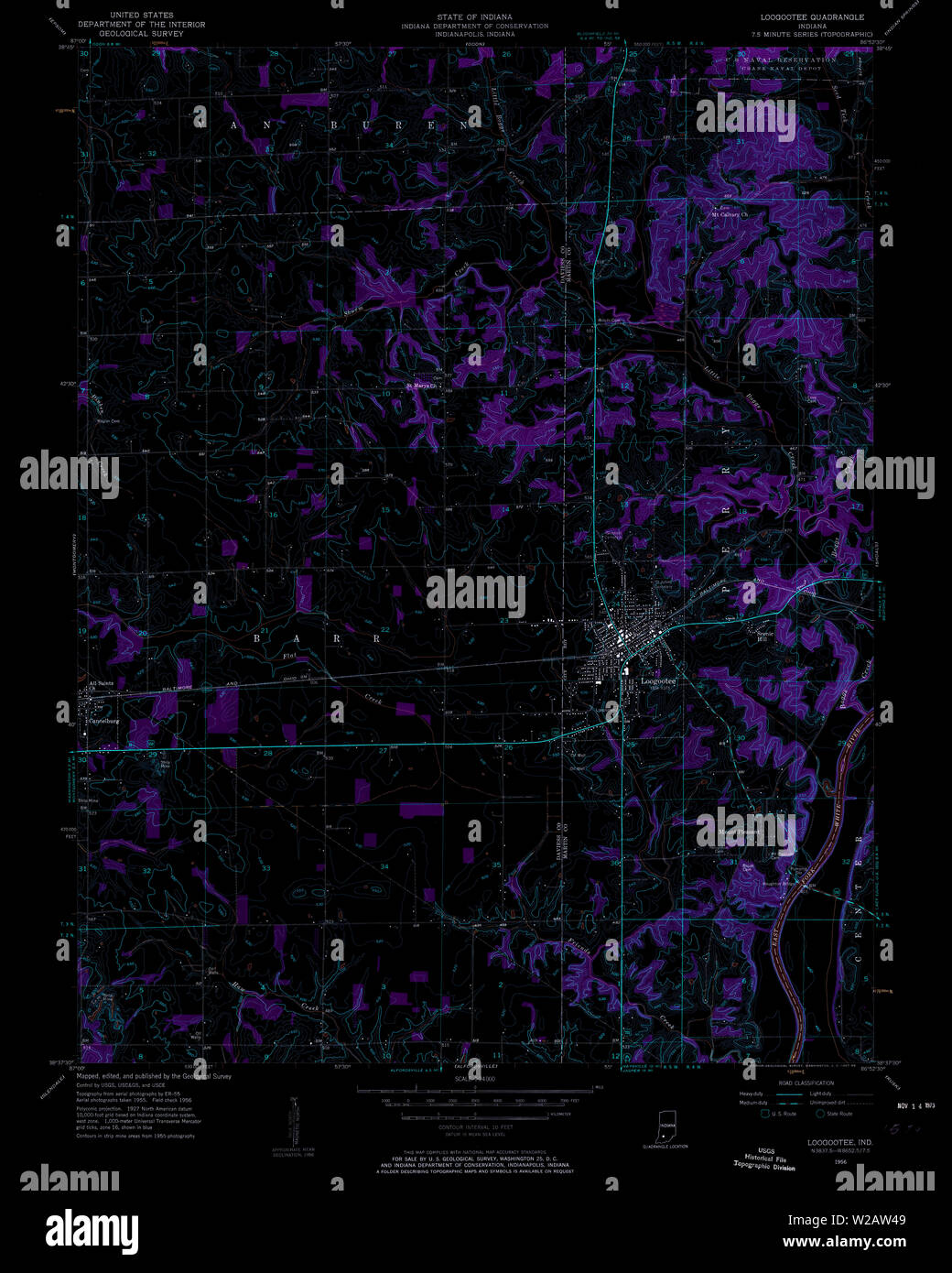 Map of loogootee hi-res stock photography and images - Alamy