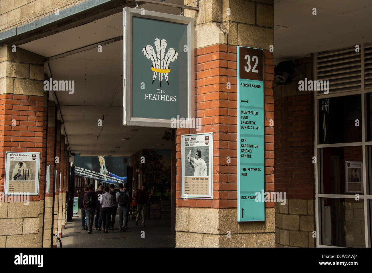 London, UK. 7 July, 2019. The feathers bar at the Oval ahead of the ...