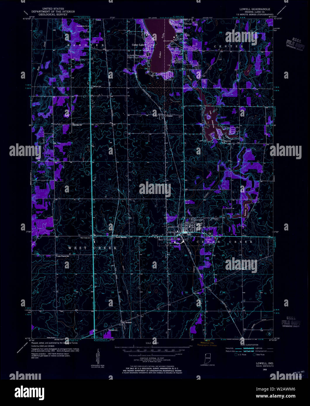 Lowell indiana map hi-res stock photography and images - Alamy