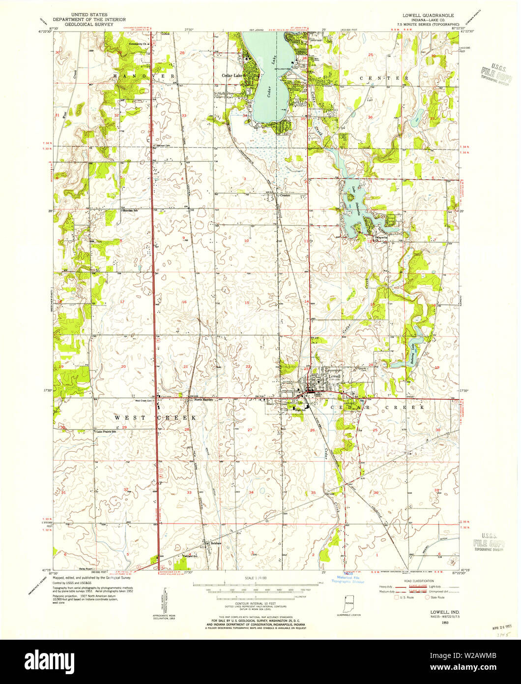 Lowell indiana map hi-res stock photography and images - Alamy