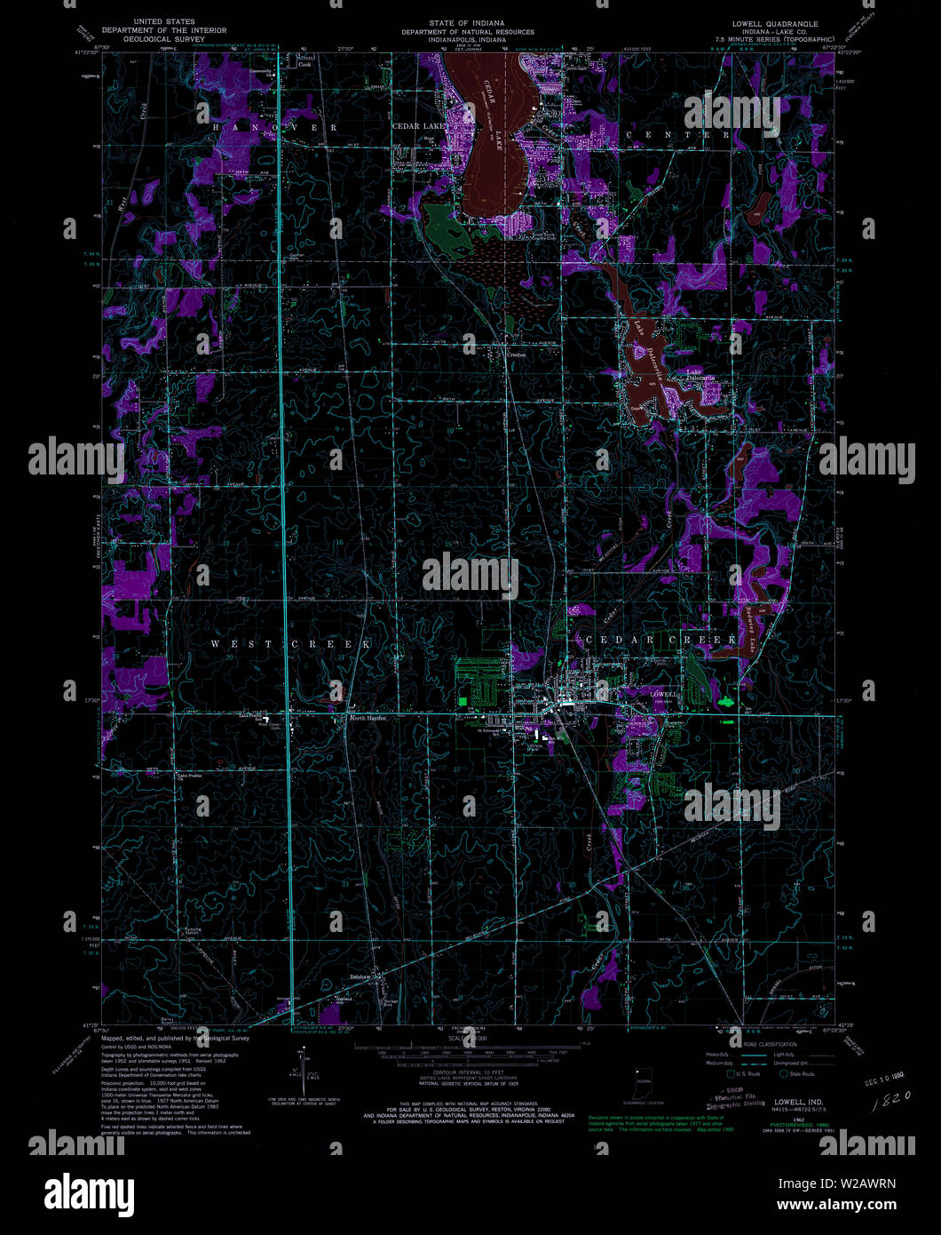 Lowell indiana map hi-res stock photography and images - Alamy