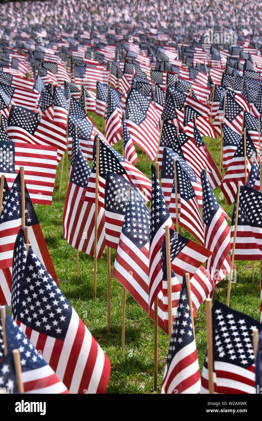 Thousands of Memorial Day flags commemorating fallen soldiers from ...